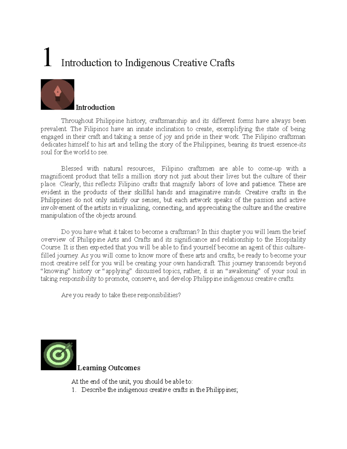 I introduction to indigenous creative craftsdocx - 1 Introduction to ...