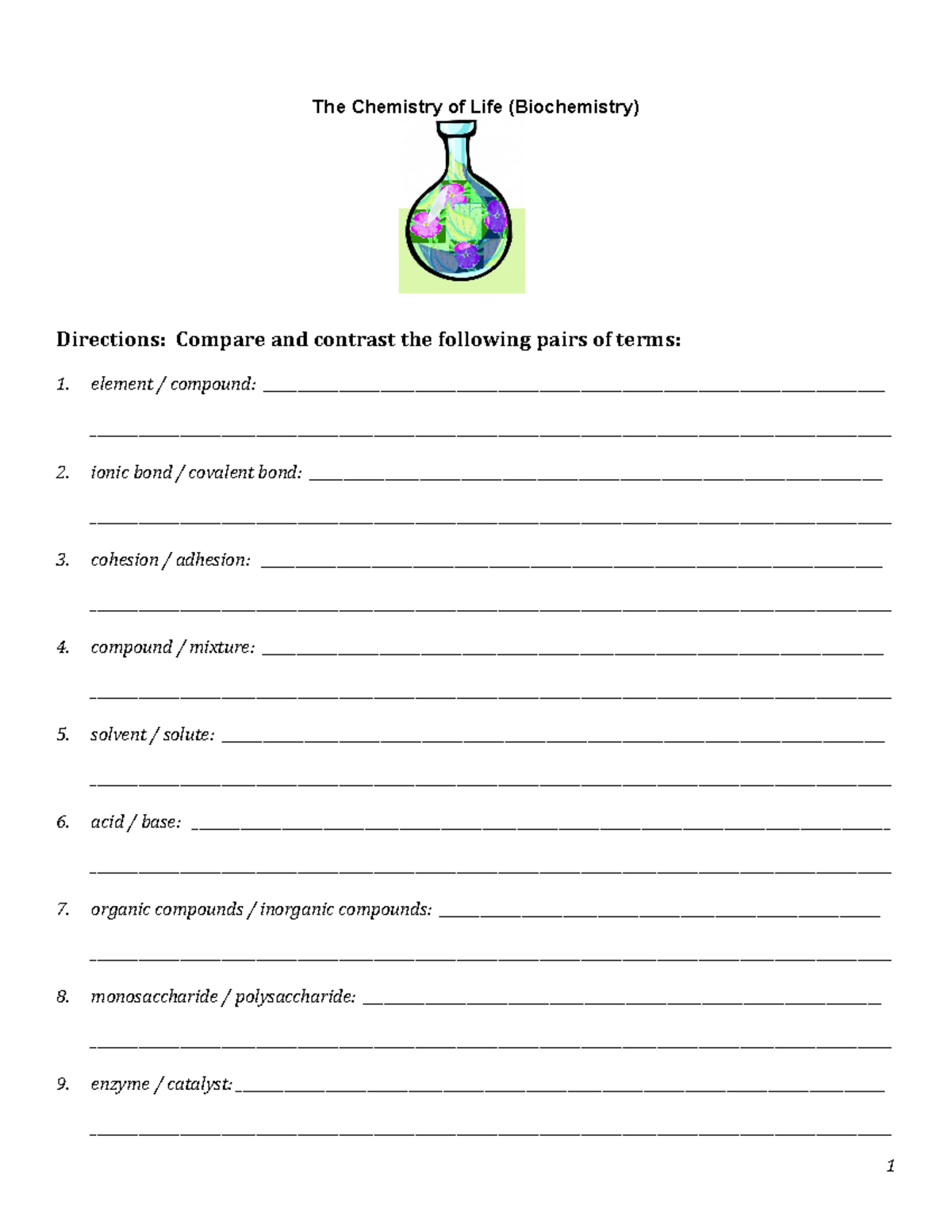 Biochemistry Assessment for Learning, Activity #1 - Studocu