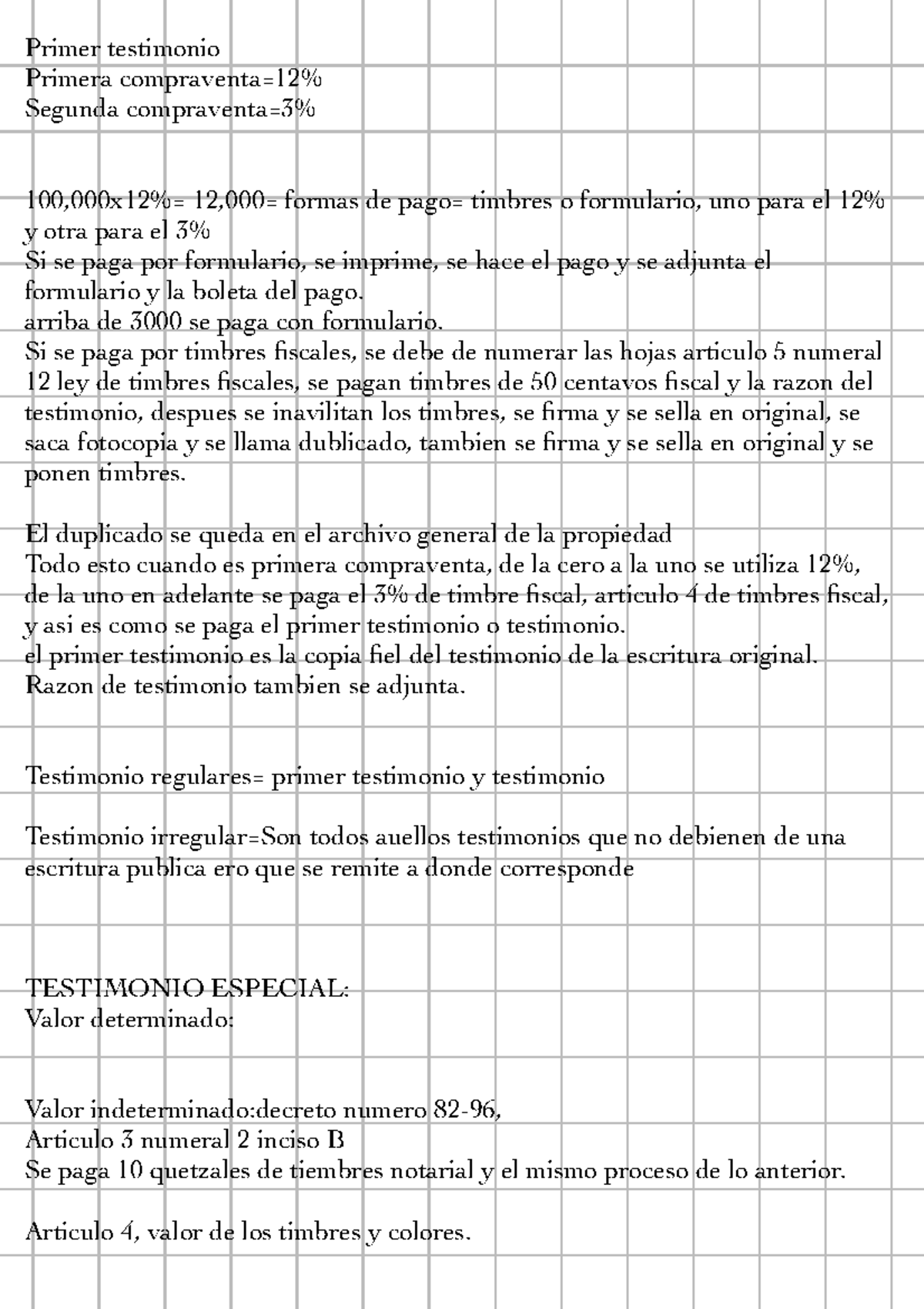 Guía Notarial 2: Proceso de Primer Testimonio y Timbres Fiscales - Studocu