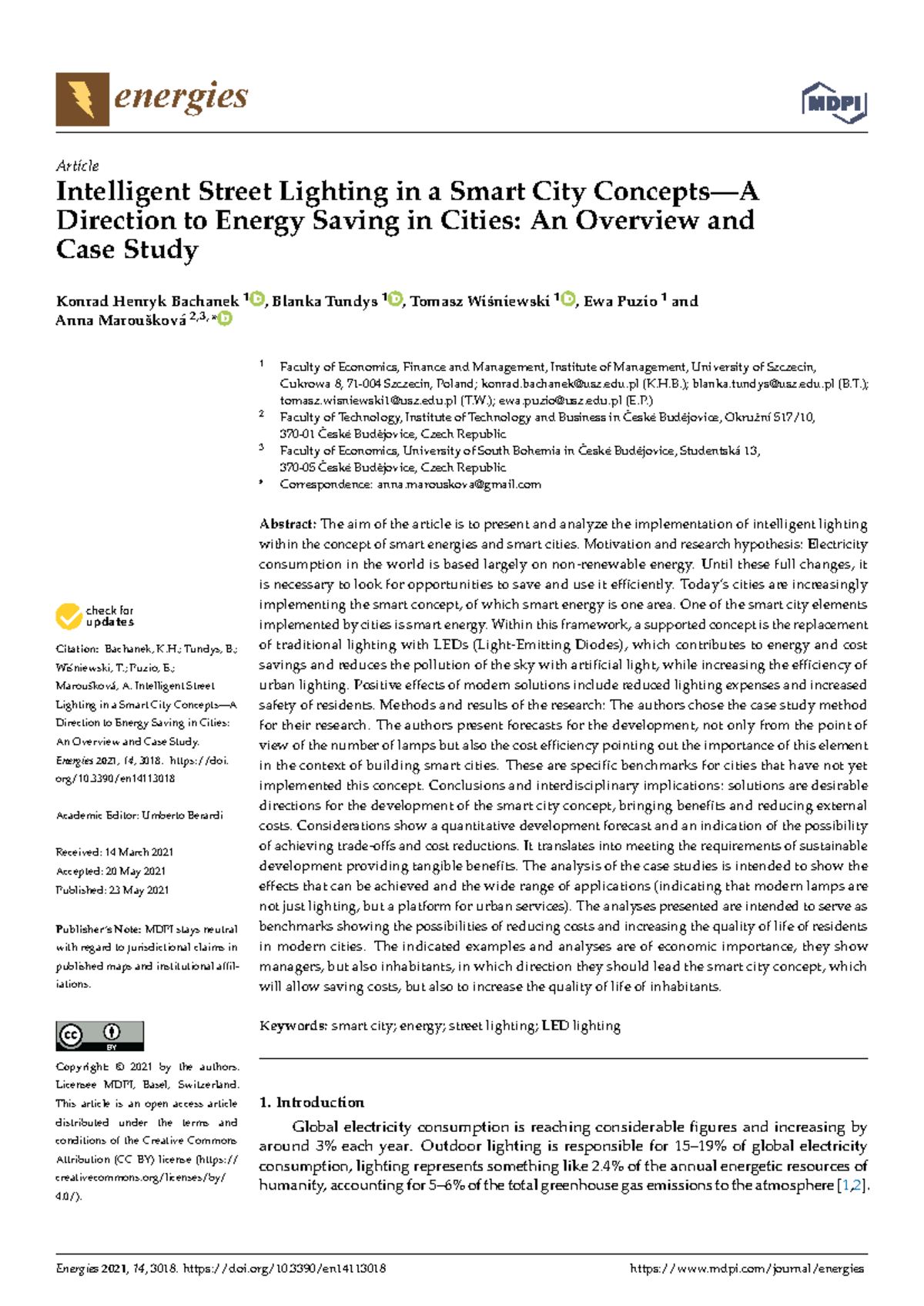 Intelligent Street Lighting for Smart Cities: Energy Saving Insights ...