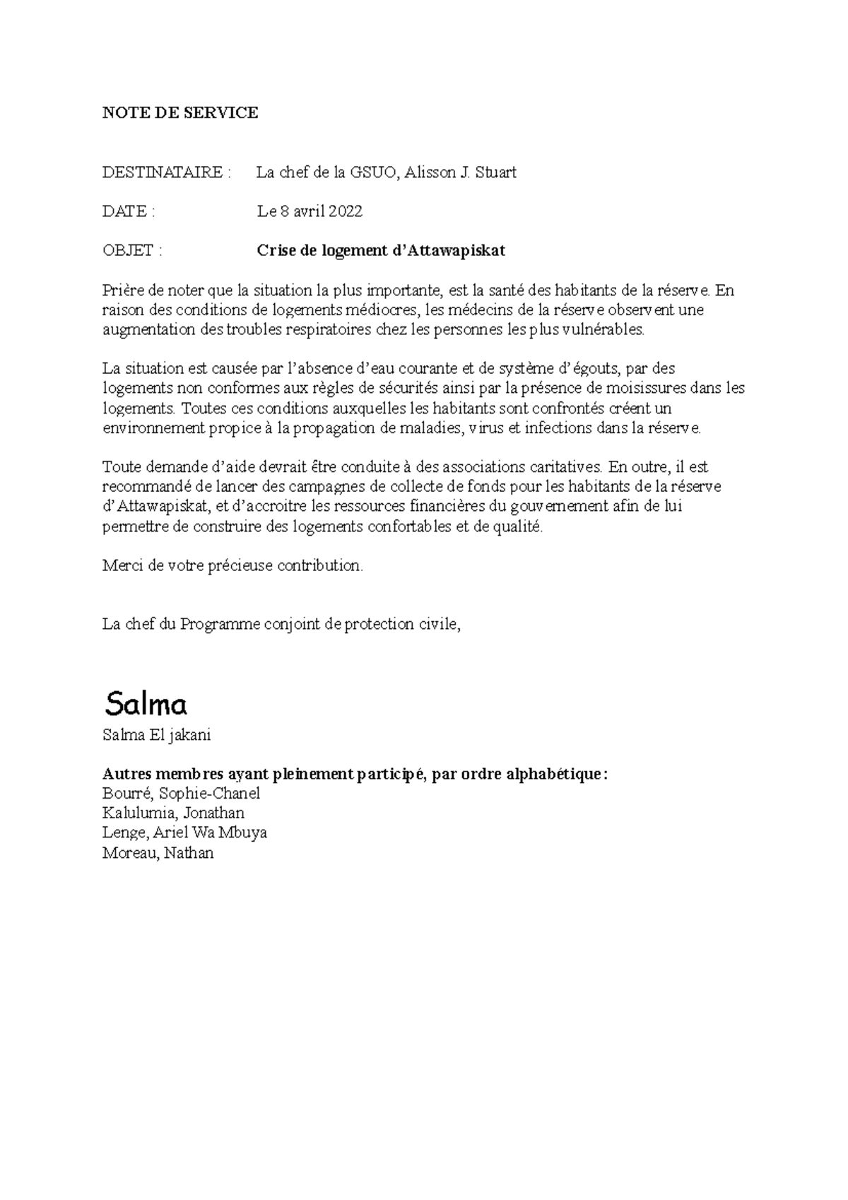 TP3 - Analyse de la Crise de Logement à Attawapiskat - Studocu