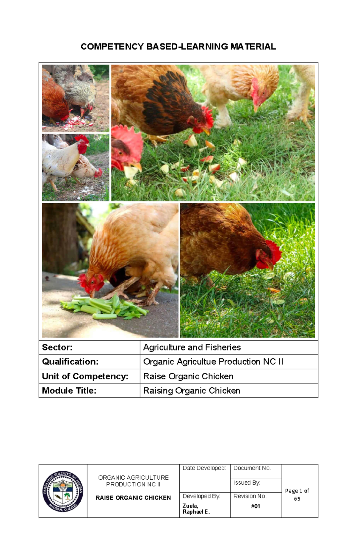 Raising Organic Chicken - Organic Agriculture Production NC II Module ...