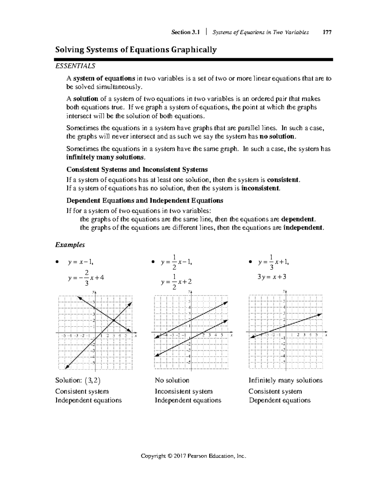 Section 3.1: Solving Systems of Equations Graphically (Math 101) - Studocu