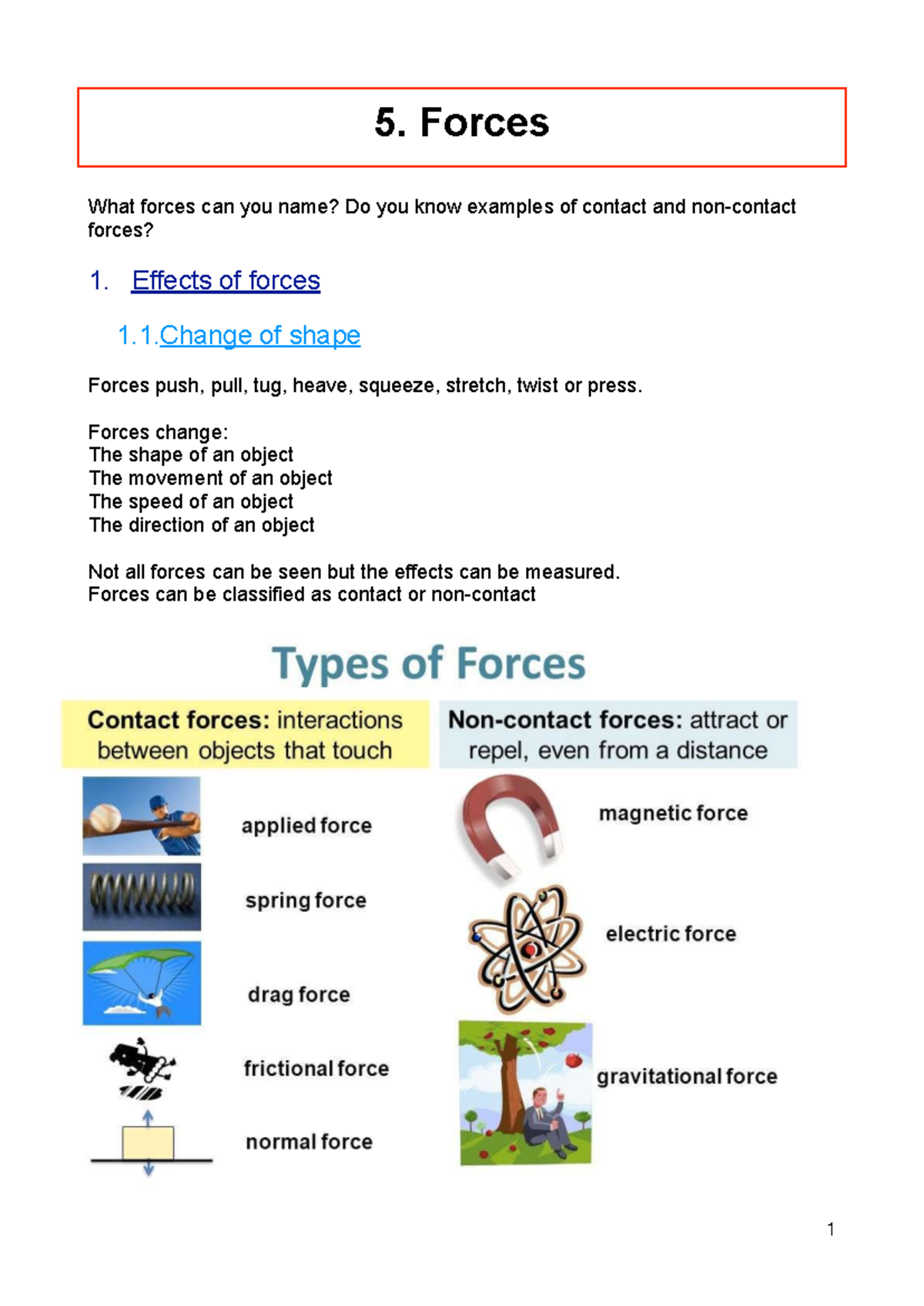 Forces Notes: Understanding Contact Forces, Friction, and Motion - Studocu