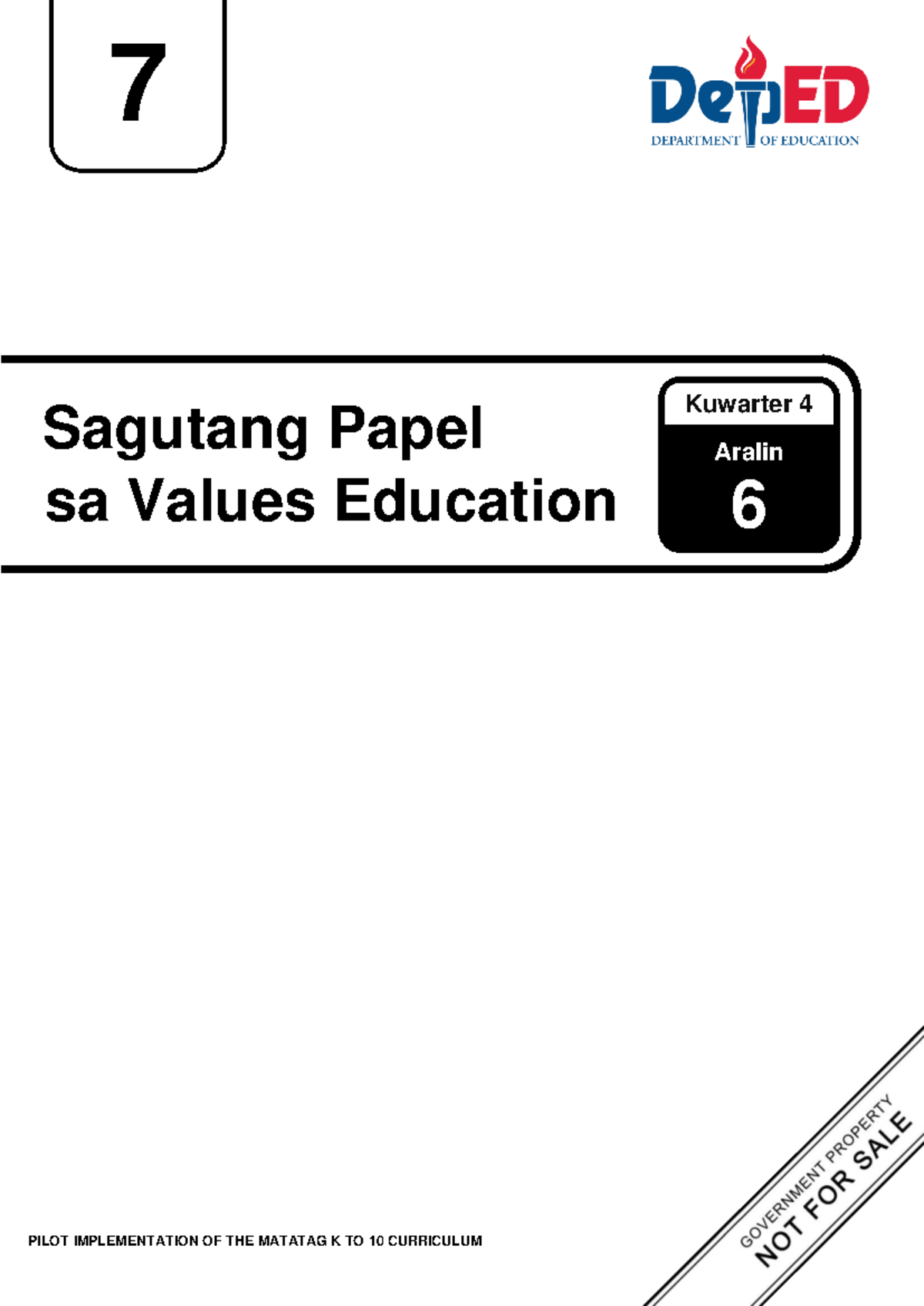 Q4 Values Education 7: Lesson 6 - MATATAG K to 10 Curriculum Overview ...