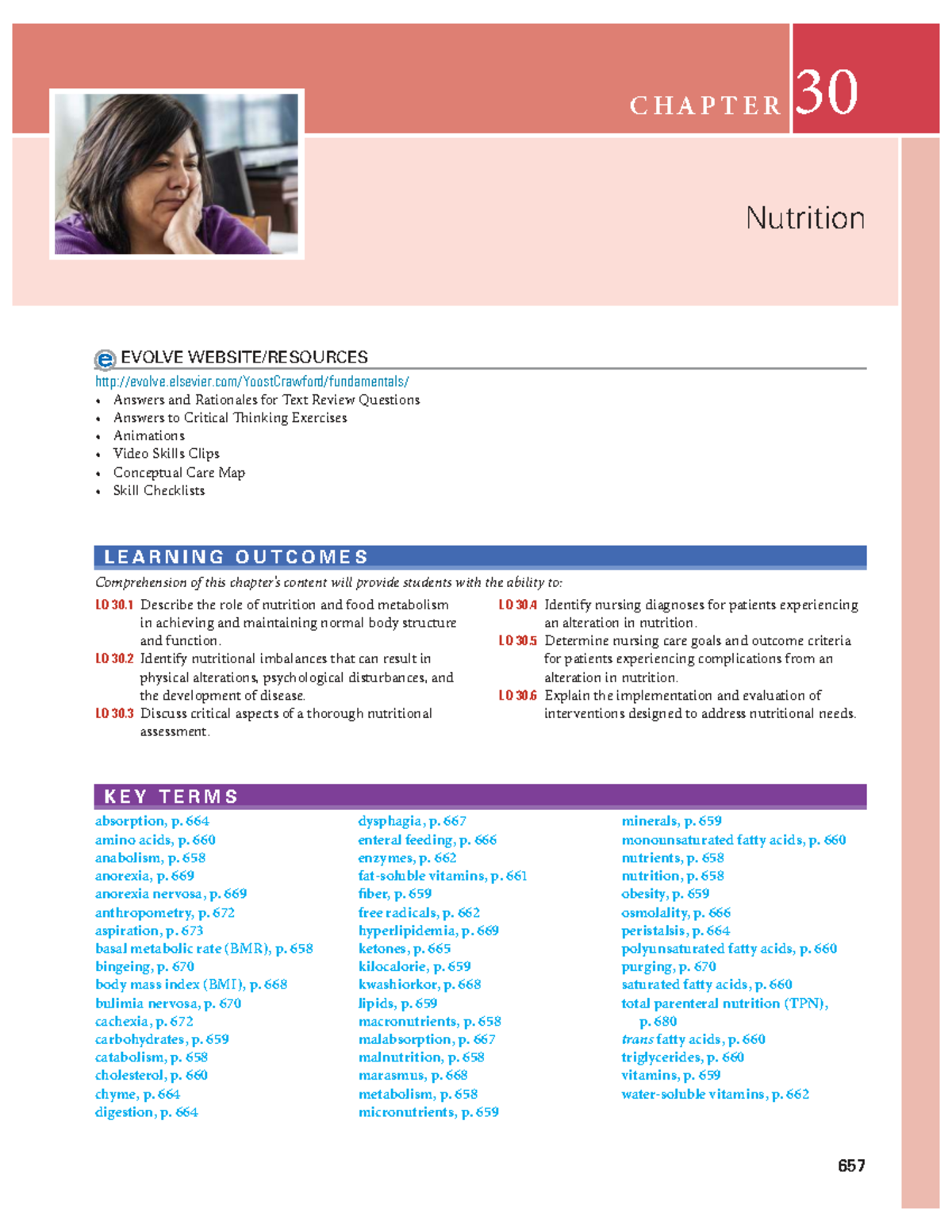 Chapter 30: Nutrition - Key Concepts and Learning Outcomes - Studocu