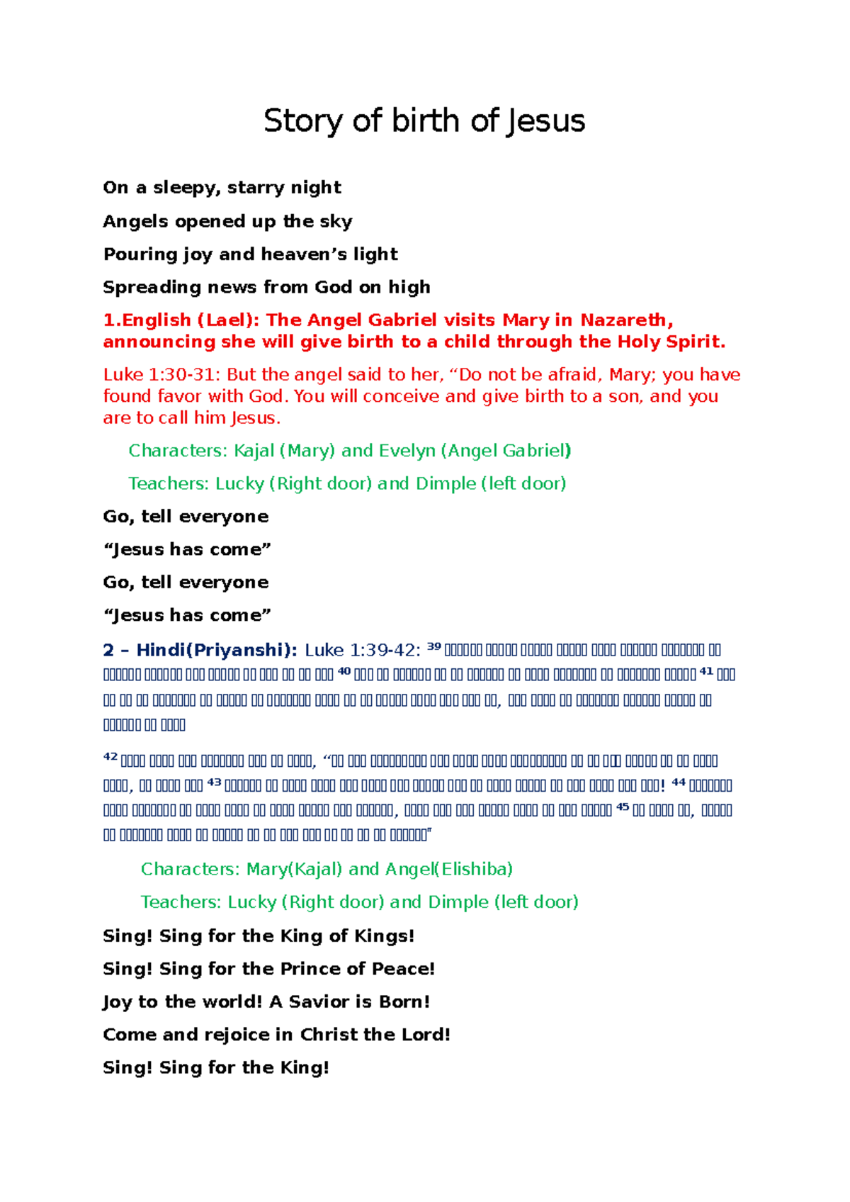 Christmas Skit 2025: The Birth of Jesus Story - Studocu