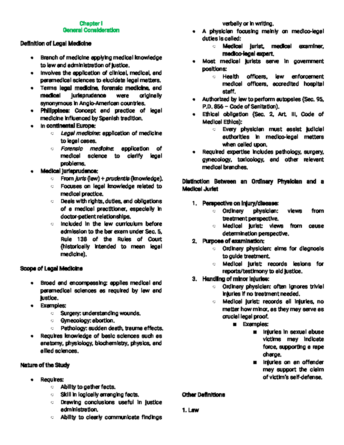 HSS 101 Chapter 1: Overview of Legal Medicine and Its Applications ...