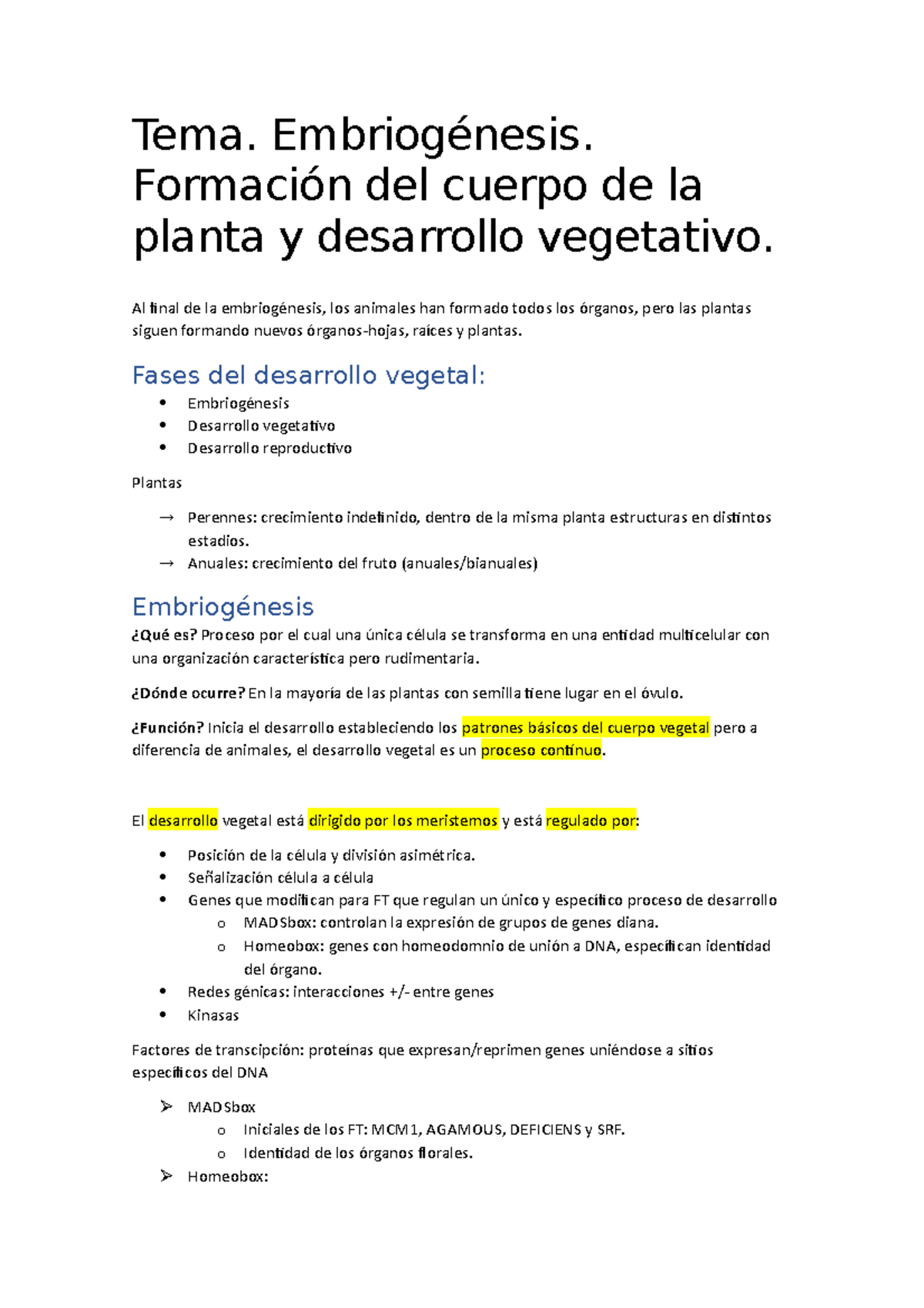 Tema 21. Embriogénesis - Tema. Embriogénesis. Formación del cuerpo de ...