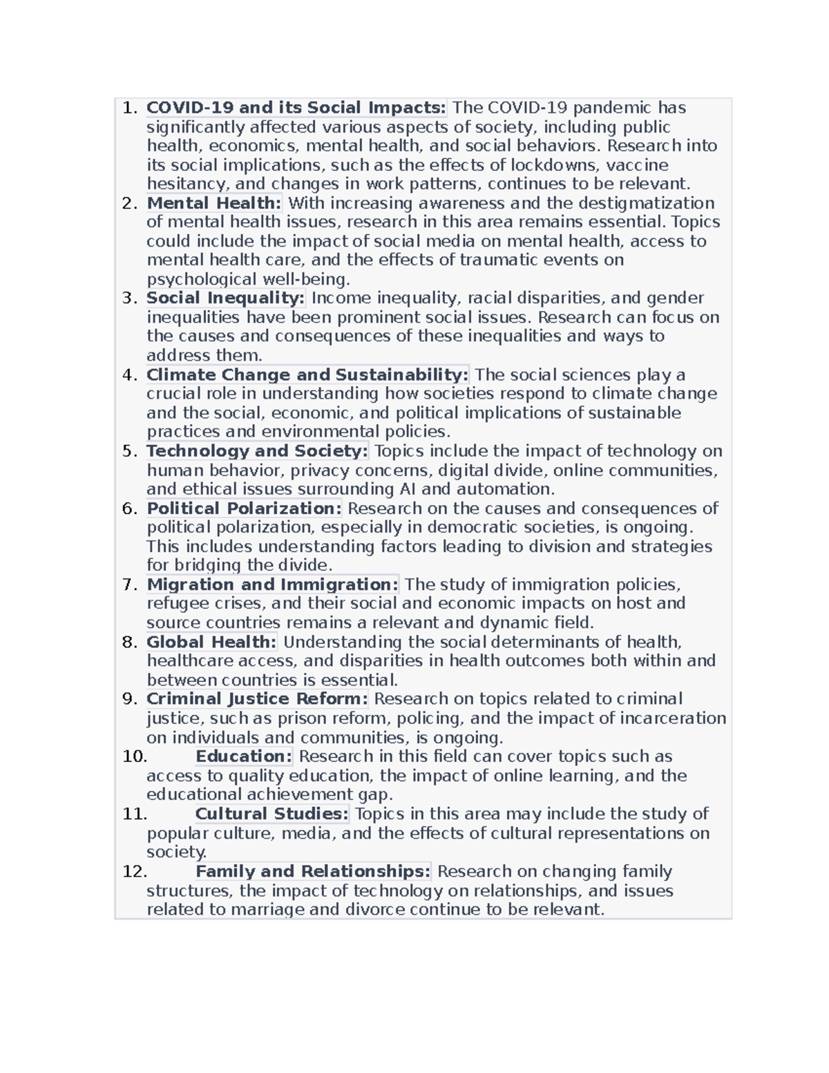 Researchable Topics in Social Sciences and Education - Studocu