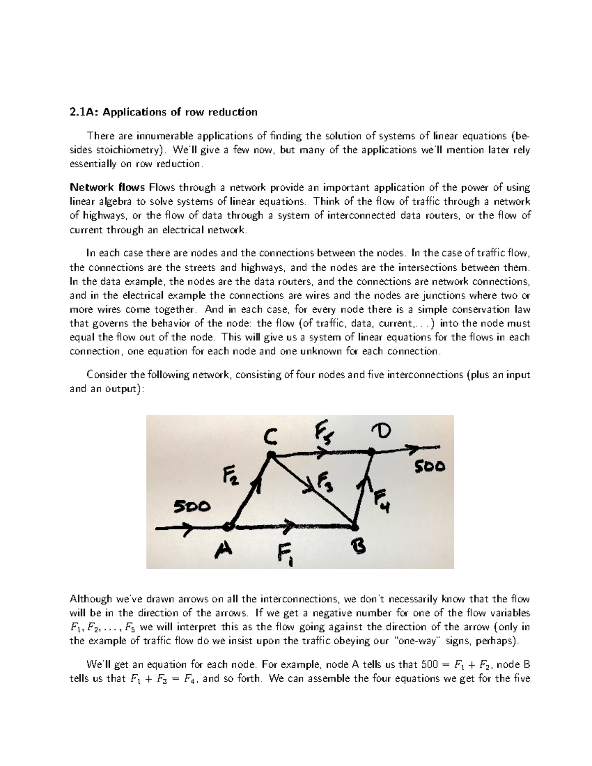 Sec2 - Applications of Row Reduction in Linear Algebra Systems - Studocu