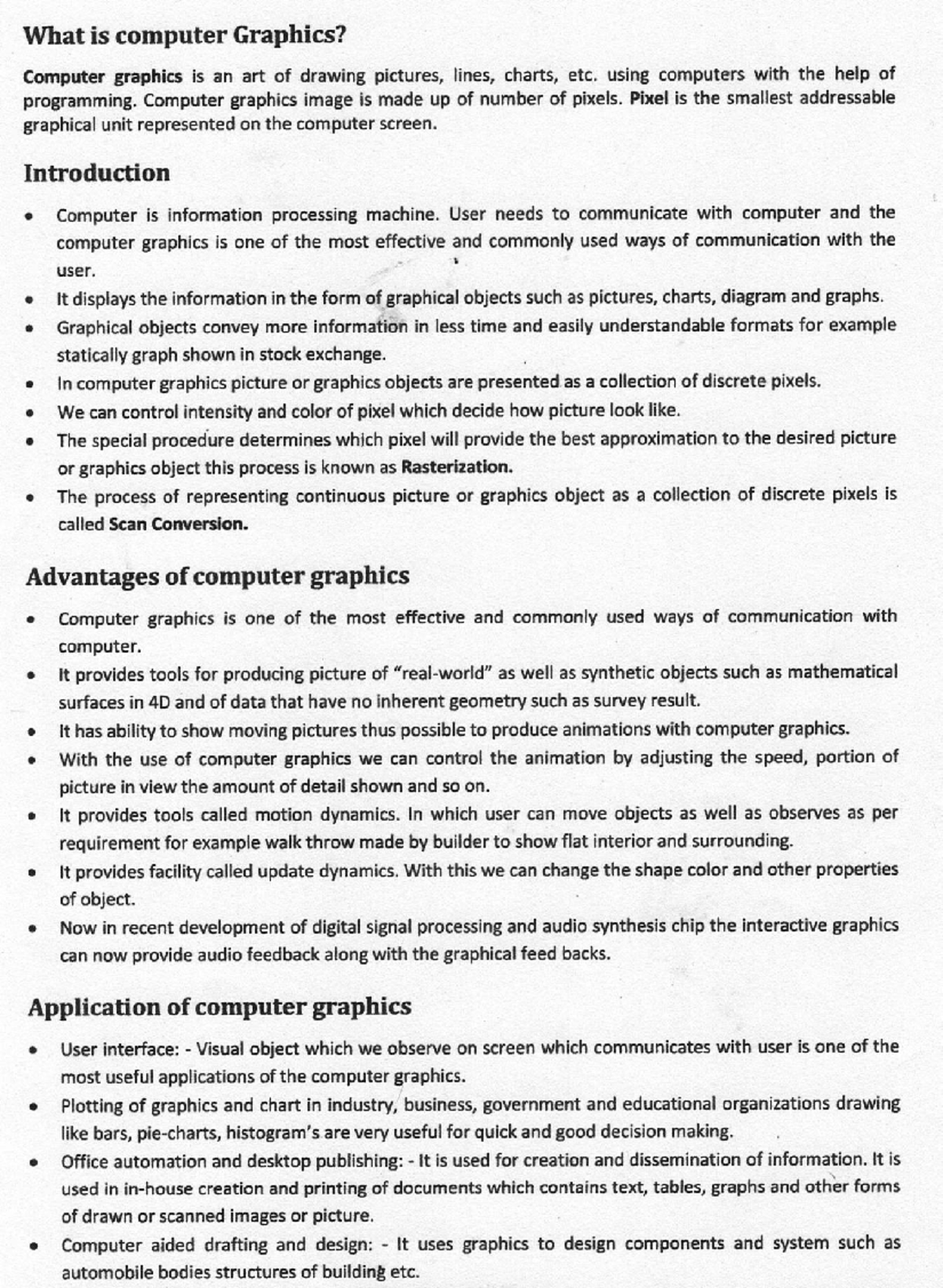 Unit 1 introduction to computer graphics - What is computer Graphics ...