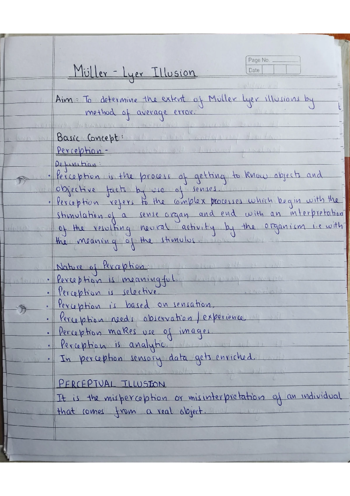 muller-lyer illusion - MULLER-LYER ILLUSION Experiment no. 1 Date ...