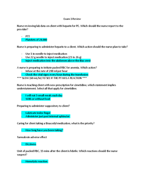 Peds exam 2 - Practice questions to Exam #2 for peds. - A nurse is ...