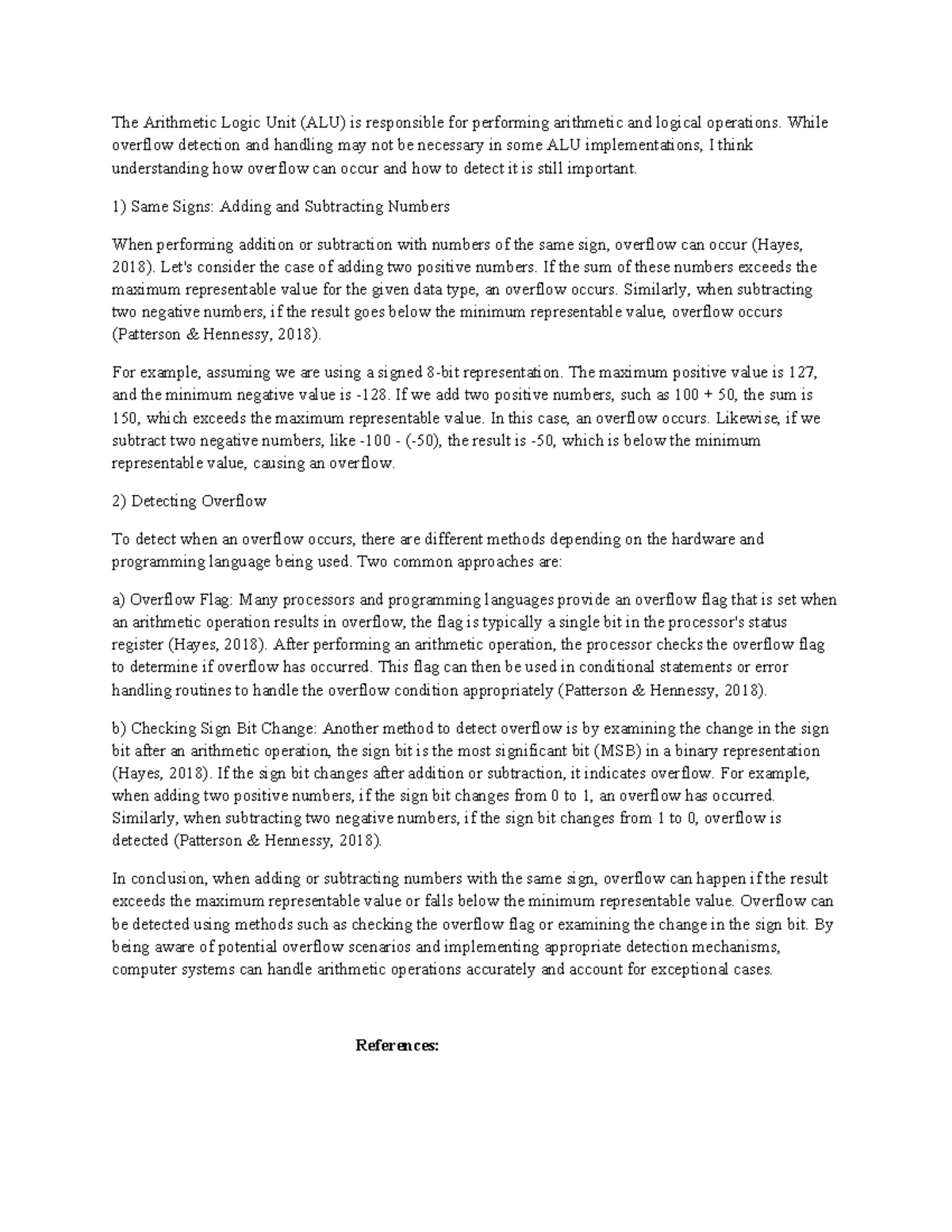 Discussion Forum: ALU Operations & Overflow Detection (Unit 3) - Studocu