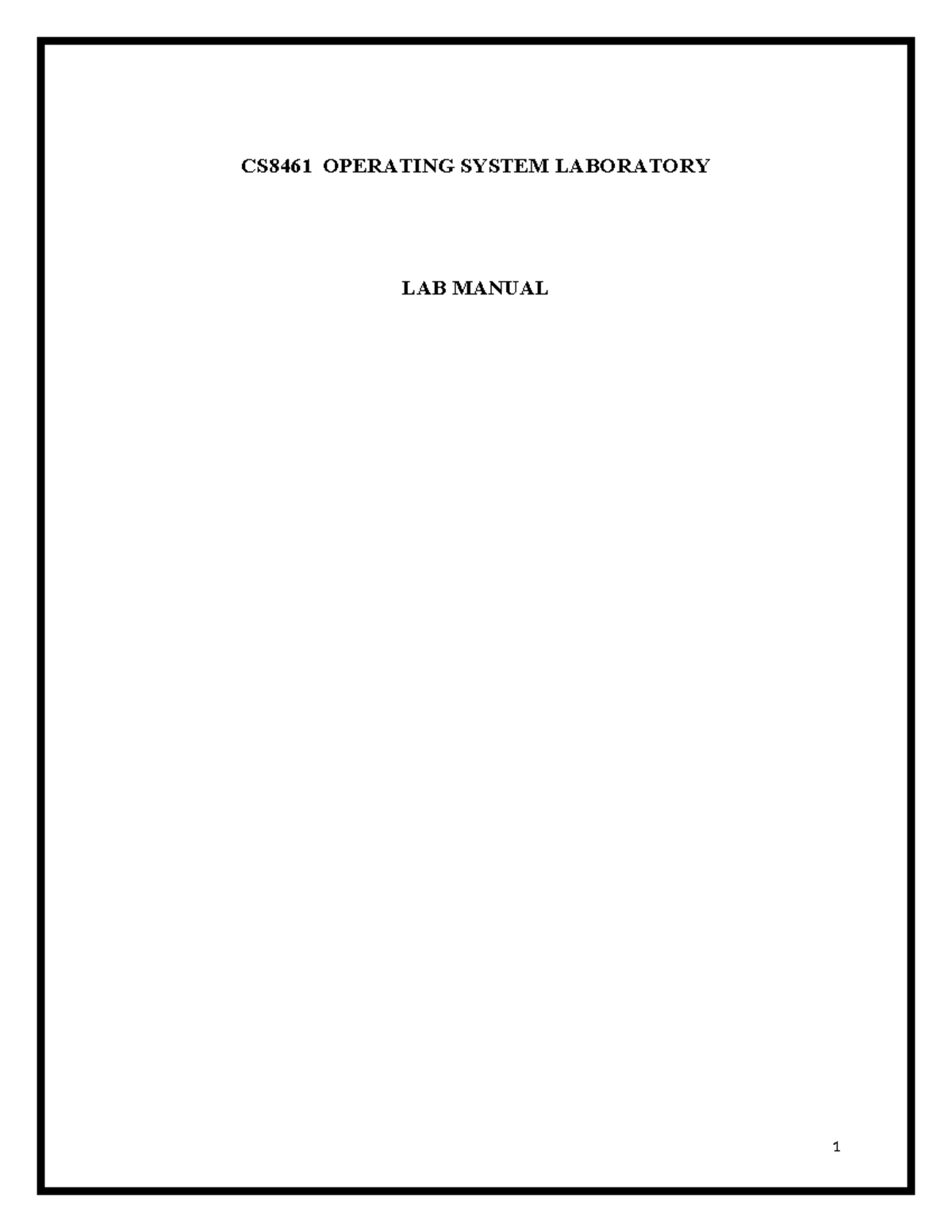 CS8461 Operating Systems Lab Manual: UNIX Commands & Algorithms - Studocu