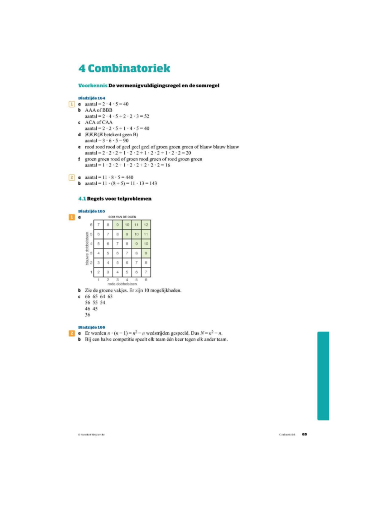 VWO A Combinatoriek Uitwerkingen Hoofdstuk 4 - Studeersnel