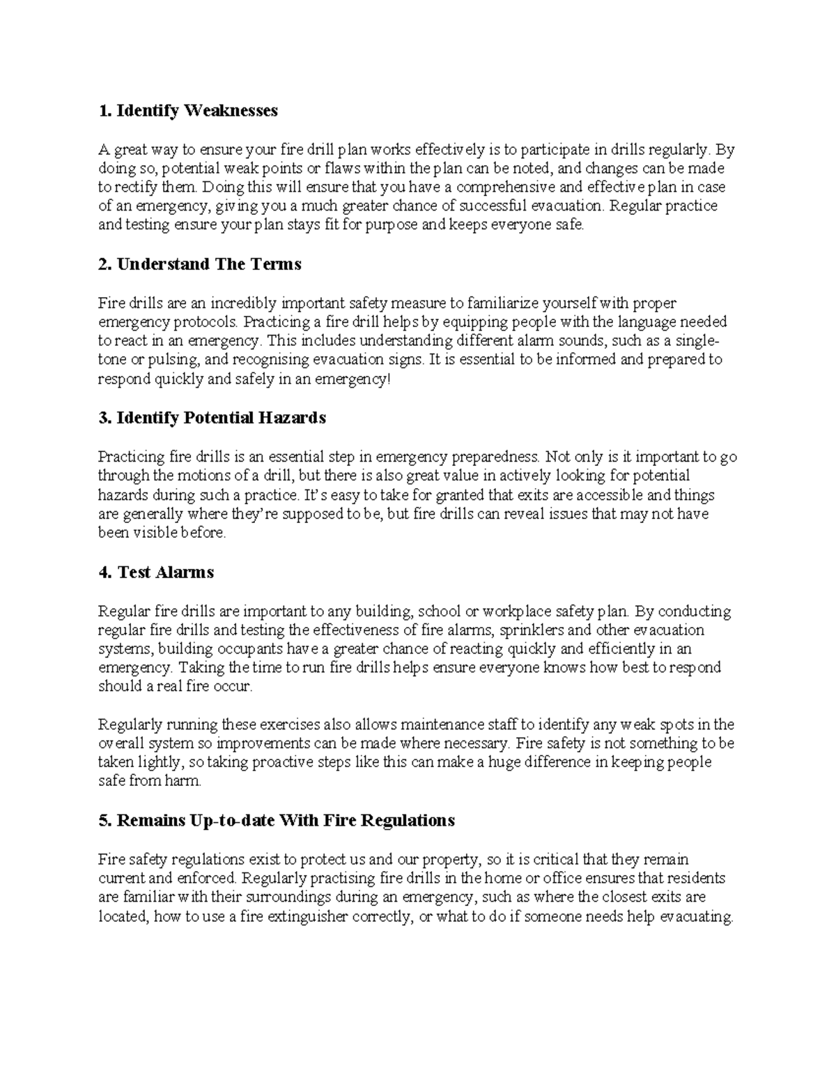 Effective Objectives for Conducting Fire Drills: Safety First! - Studocu