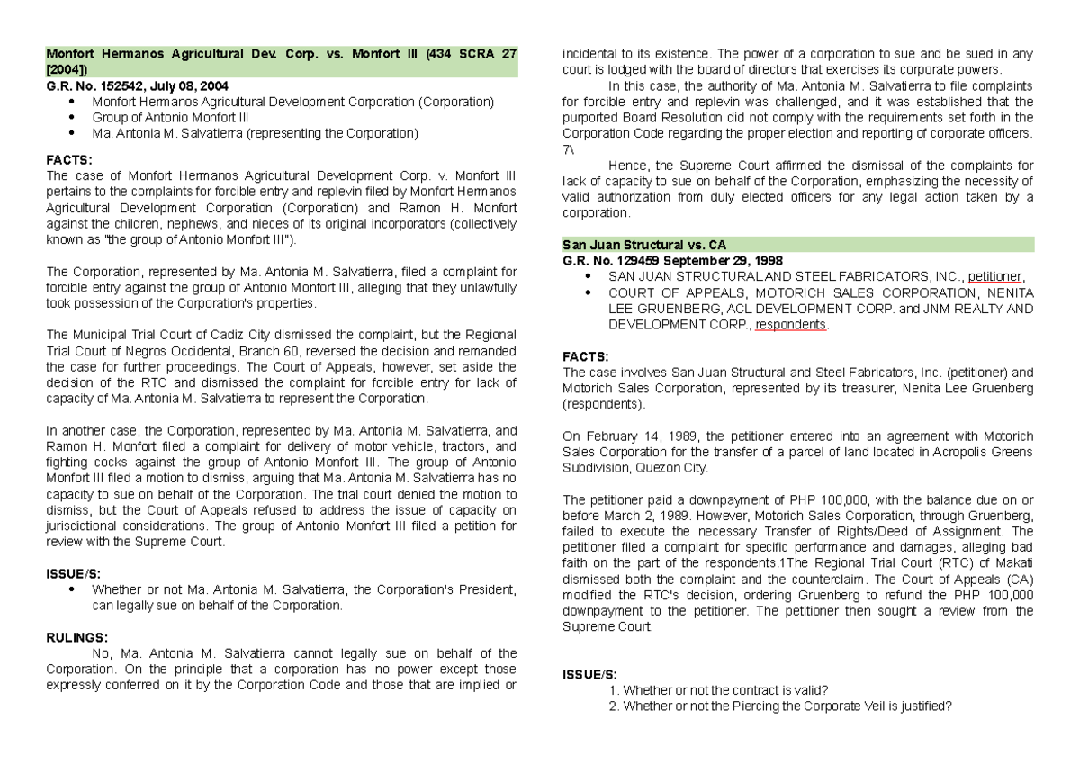 A - Summary of Cases in Public International Law - Studocu