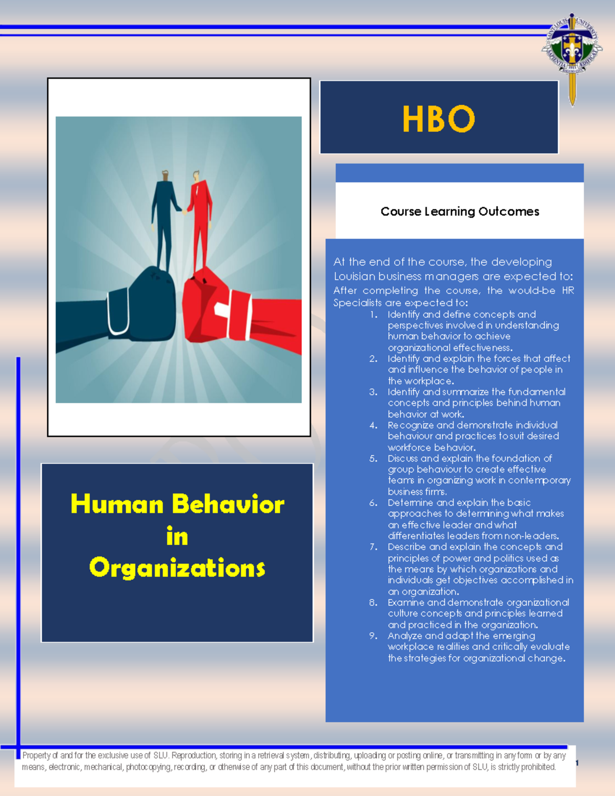 HBO Module 9 - Managing Conflict and Negotiating - Property of and for ...