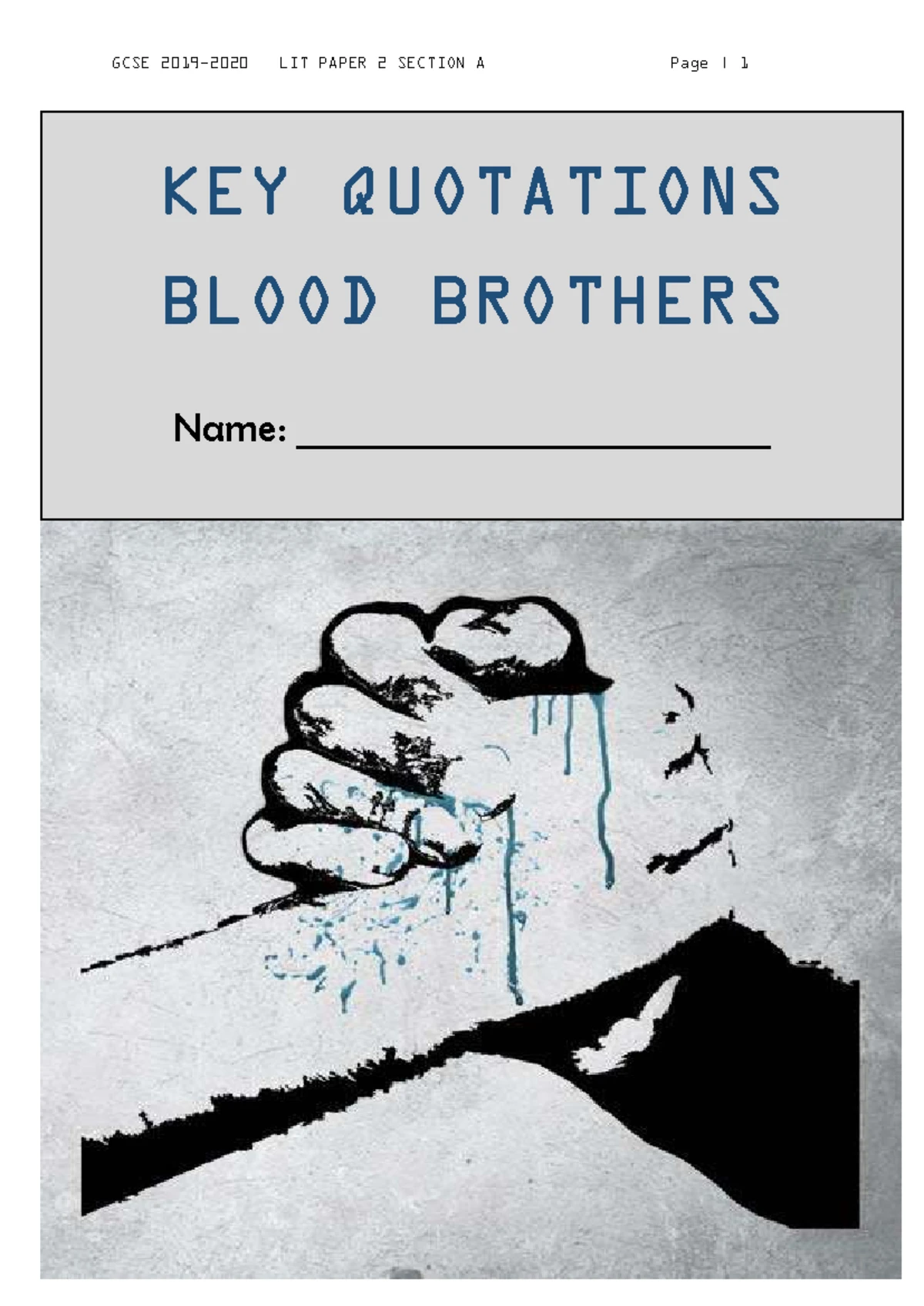 Blood Brothers Context & Key Themes Revision (Course Code: ENG101 ...