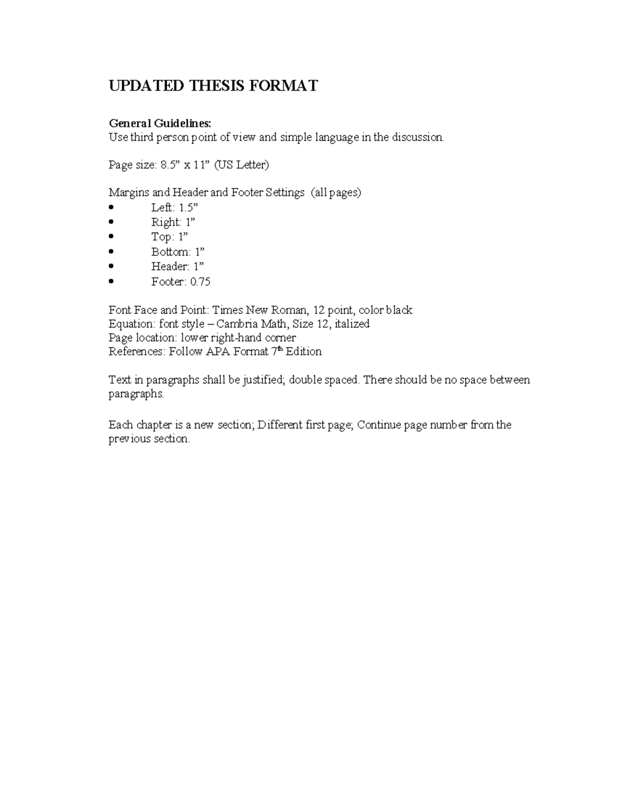 LAB- Format for Thesis Submission Guidelines in Education - Studocu