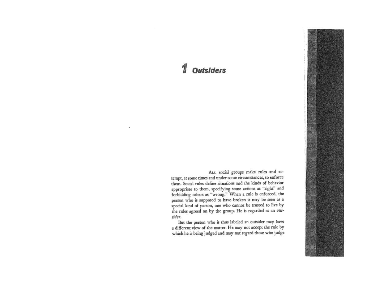 Outsiders: A Sociological Exploration of Deviance and Social Rules ...