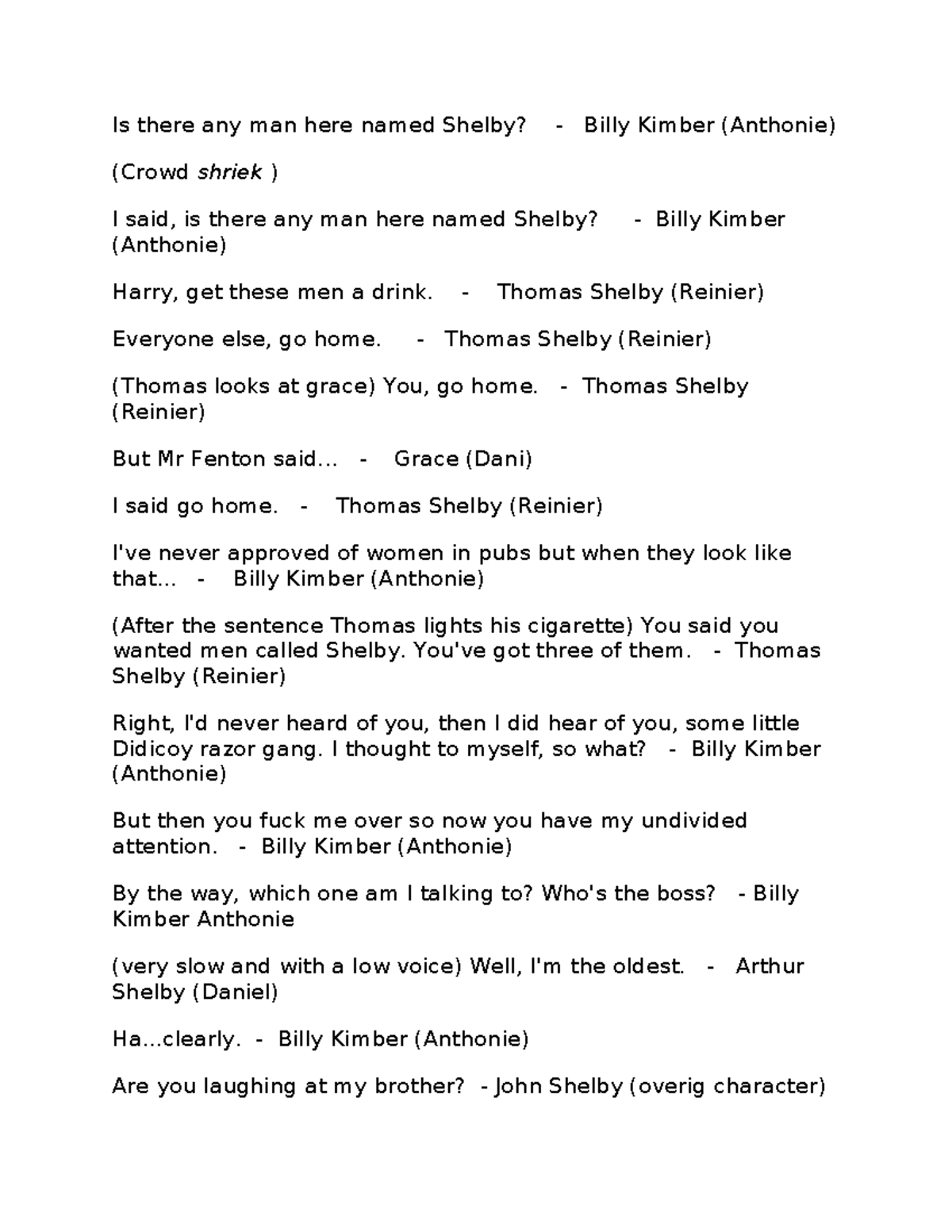 Peaky Blinders Script: Art and Design Analysis of Key Scene - Studeersnel