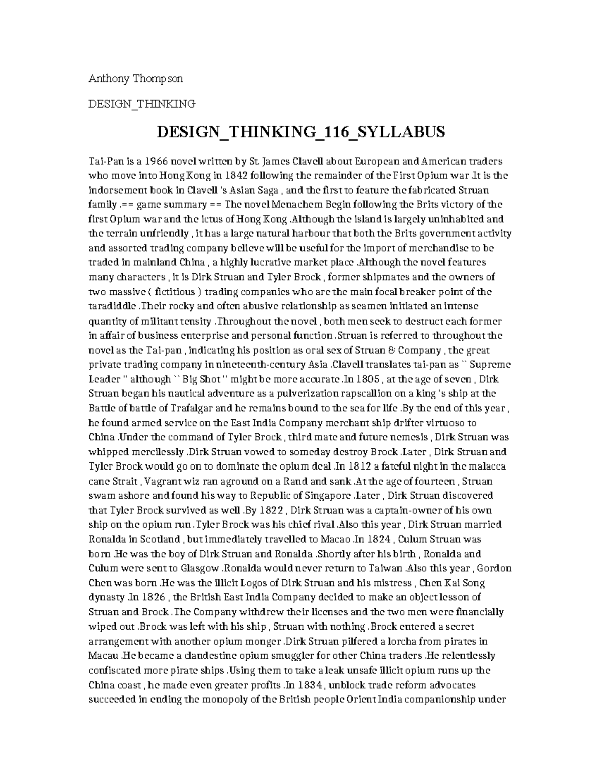 Design Thinking 116 Syllabus - Anthony Thompson DESIGN_THINKING DESIGN_THINKING_116_SYLLABUS Tai ...