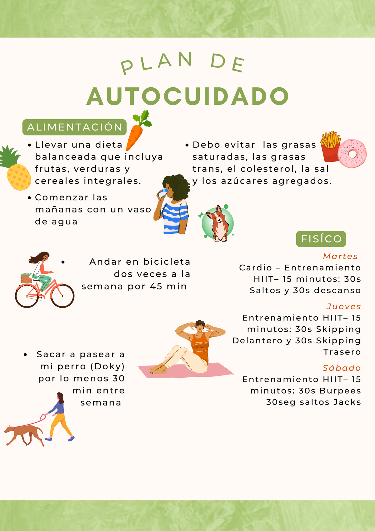 Plan de Autocuidado Personal - P L A N D E AUTOCUIDADO A L I M E N T A ...