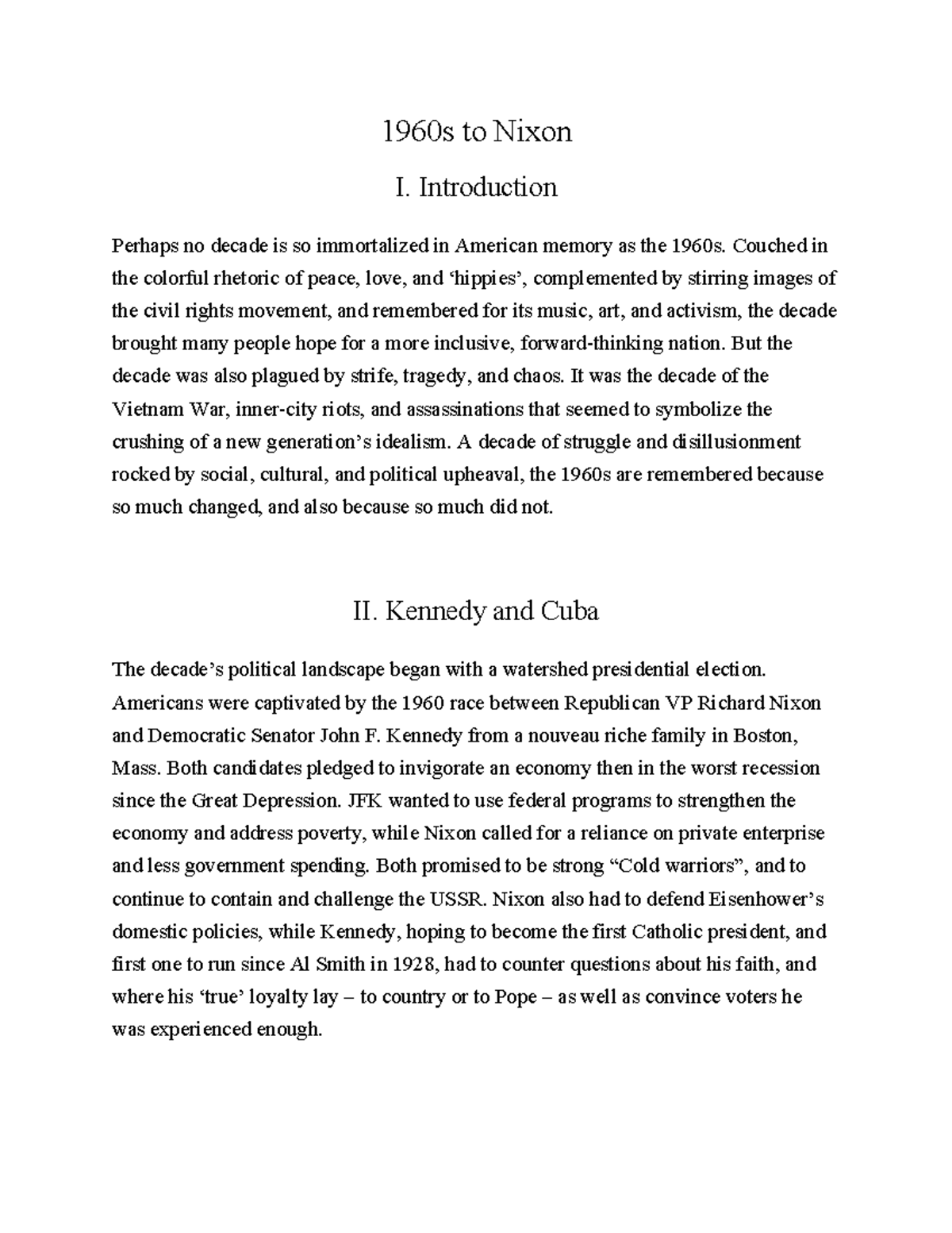 The Crises of the 1960s and Nixon's Rise: A Study of Social Upheaval ...
