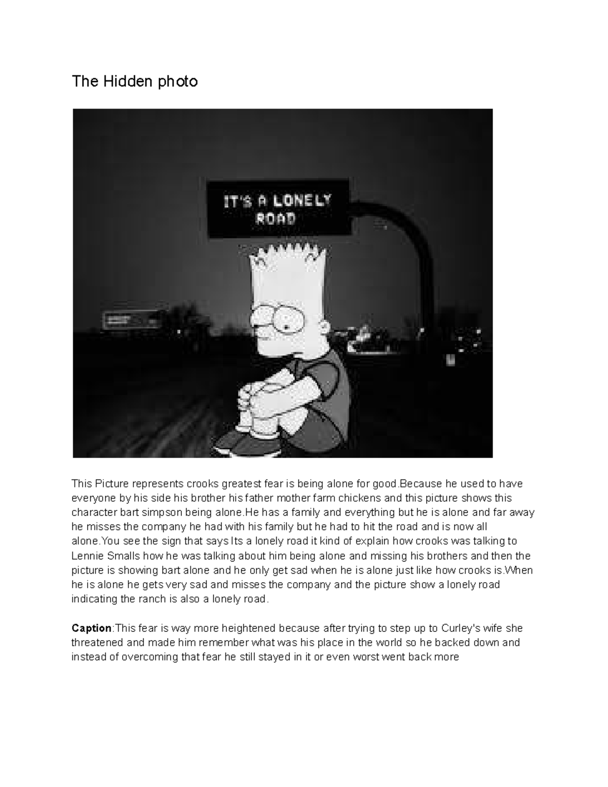 Dream vs Reality: Exploring Loneliness in Crooks' Character - Studocu