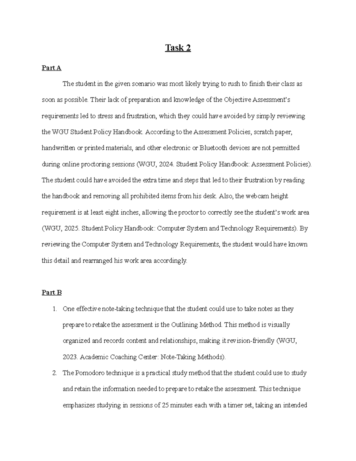 D389 - Task 2: Strategies for Success in Objective Assessments - Studocu