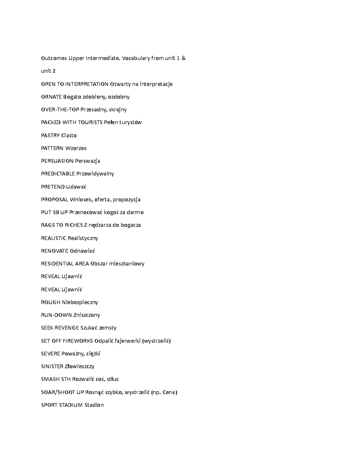 Outcomes Upper Intermediate unit 1, 2 - Outcomes Upper Intermediate ...