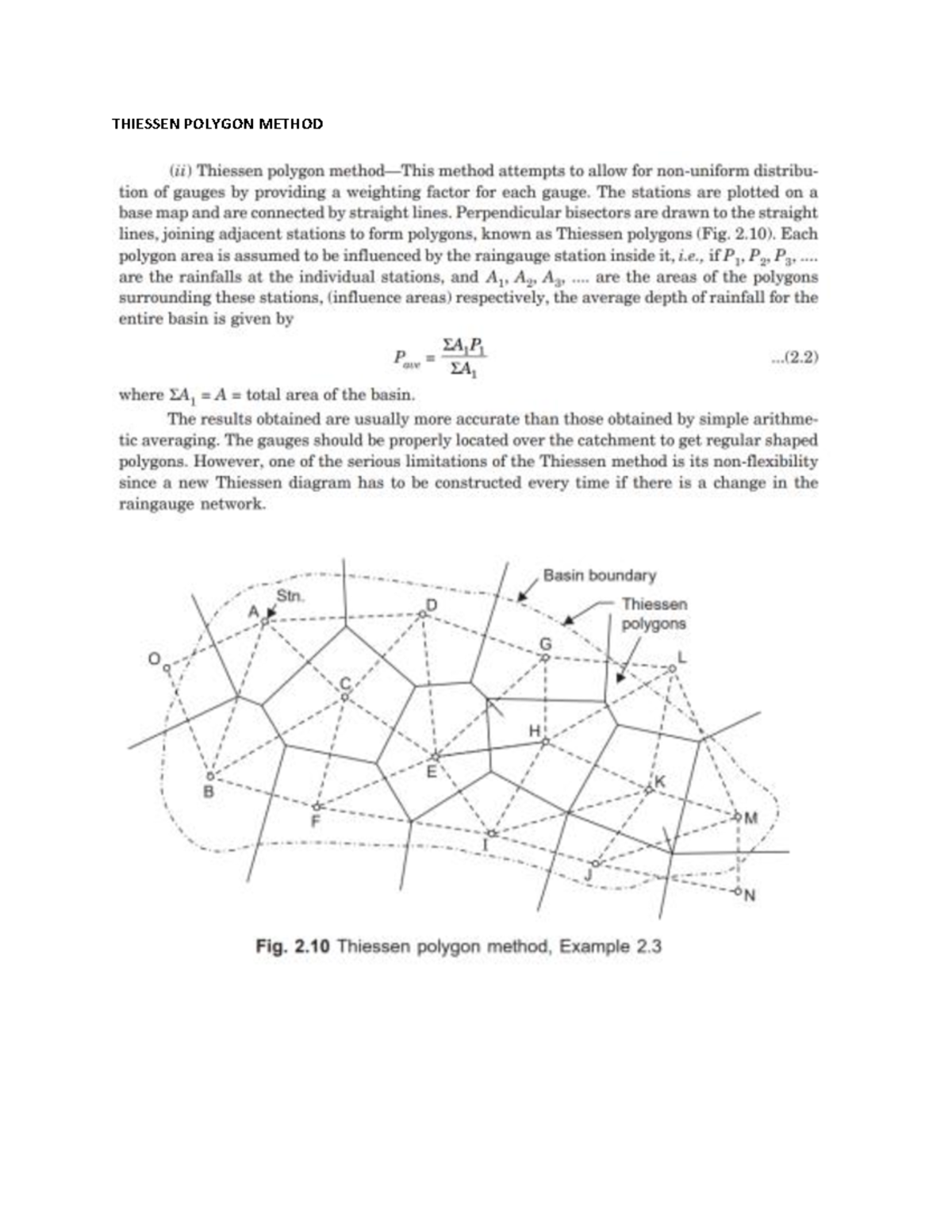 Thiessen Polygon Method Explained - Precipitation Analysis 4 - Studocu