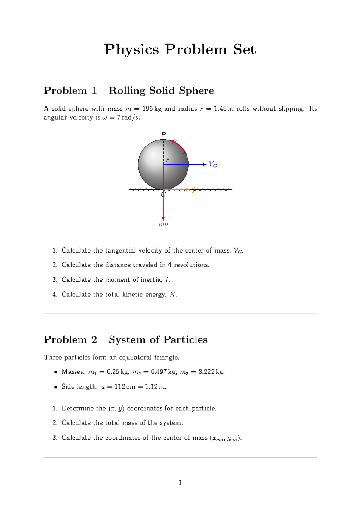NPHY 171 Tutorial: Rolling Sphere, Particle Systems & Diving Problems ...