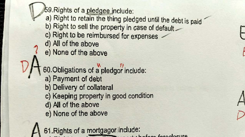 RFBT_Contract of Pledge: Rights and Obligations Overview - Studocu