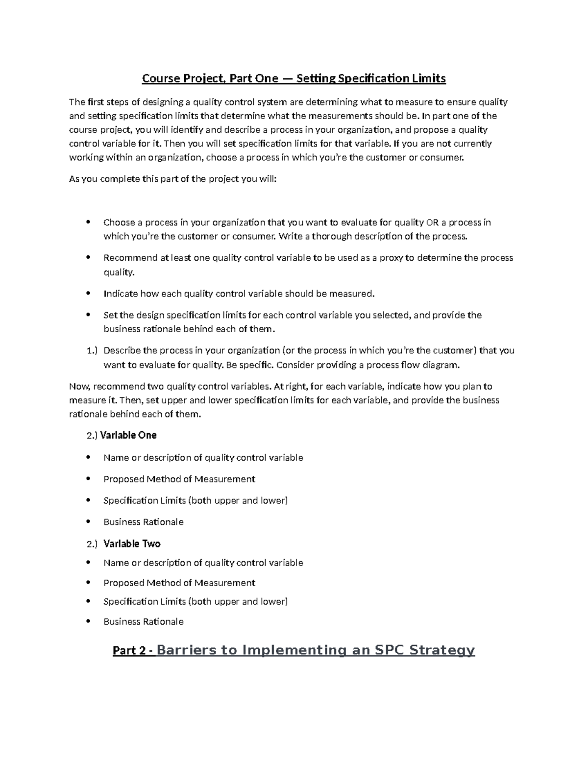 Course Project assignment Twc Lhyj - Course Project, Part One — Setting ...