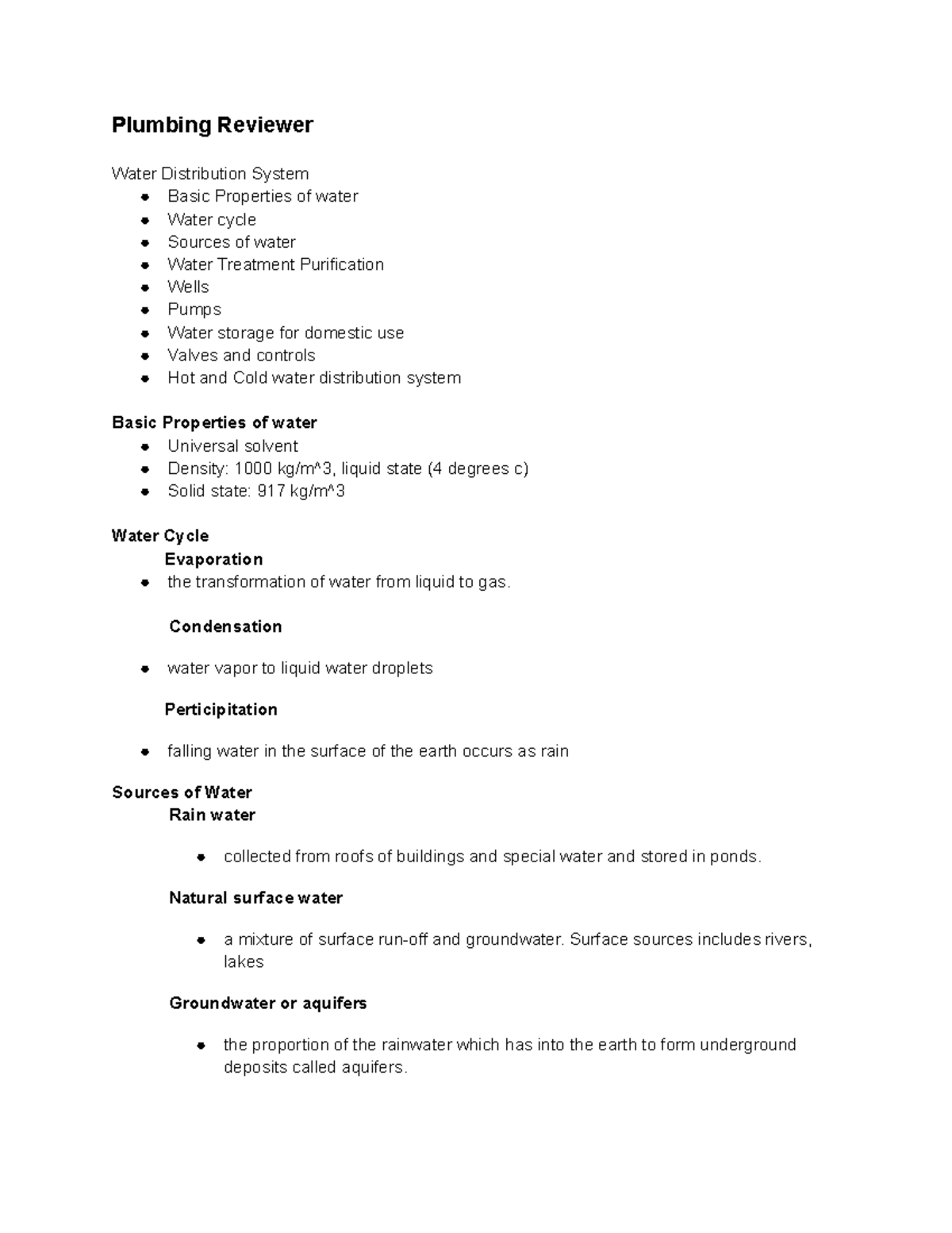 Plumbing Reviewer - Lecture Notes on Water Distribution Systems - Studocu