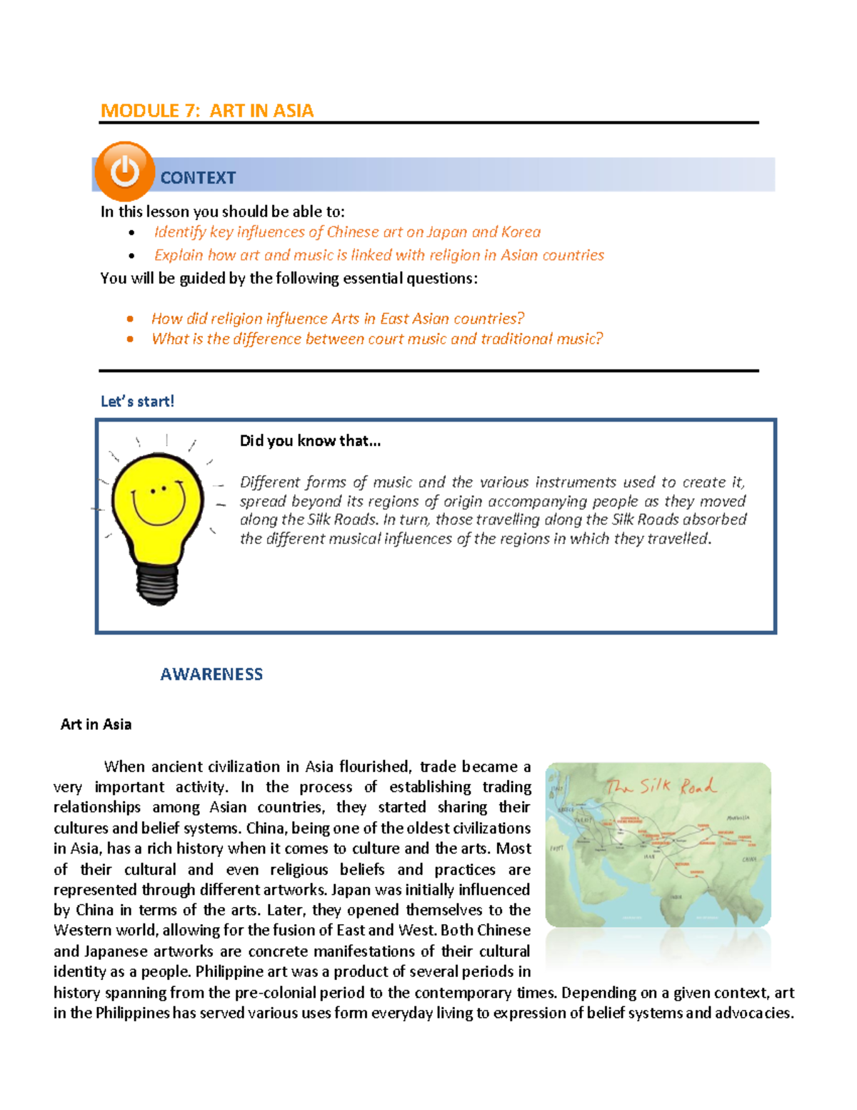 Module-7: Art in Asia - Influences of Chinese, Japanese, and Korean Art ...