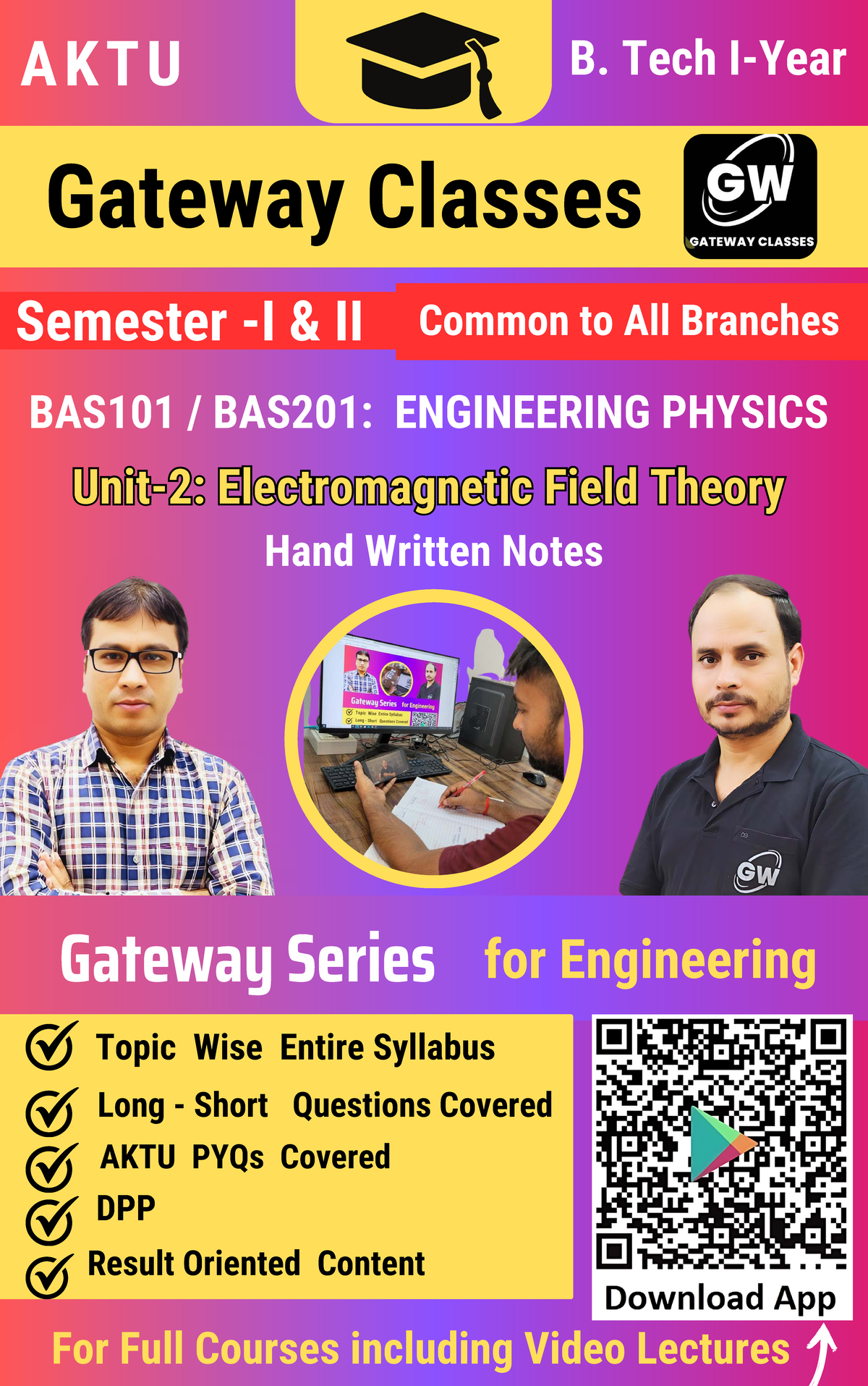 AKTU B. Tech BAS101 BAS201: Electromagnetic Field Theory Notes - Studocu