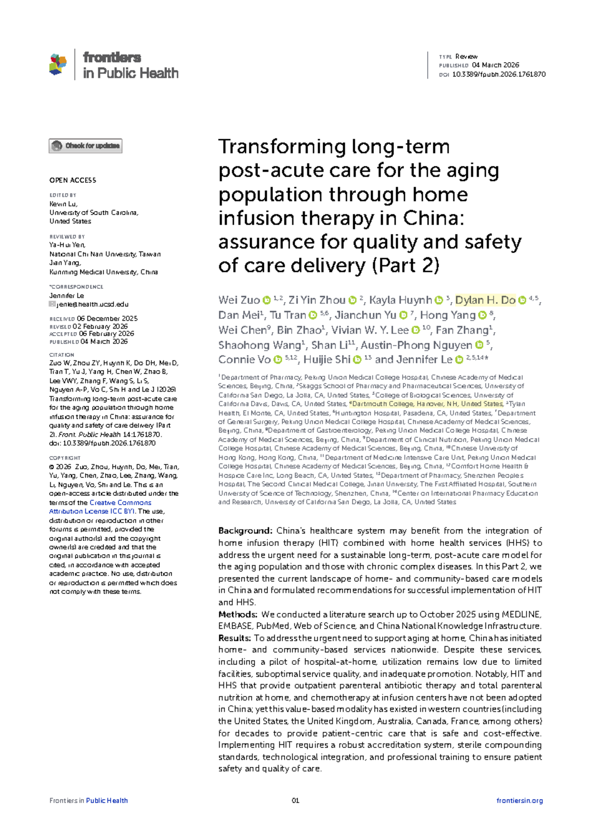 Transforming Care for Aging in China: Home Infusion Therapy Insights ...