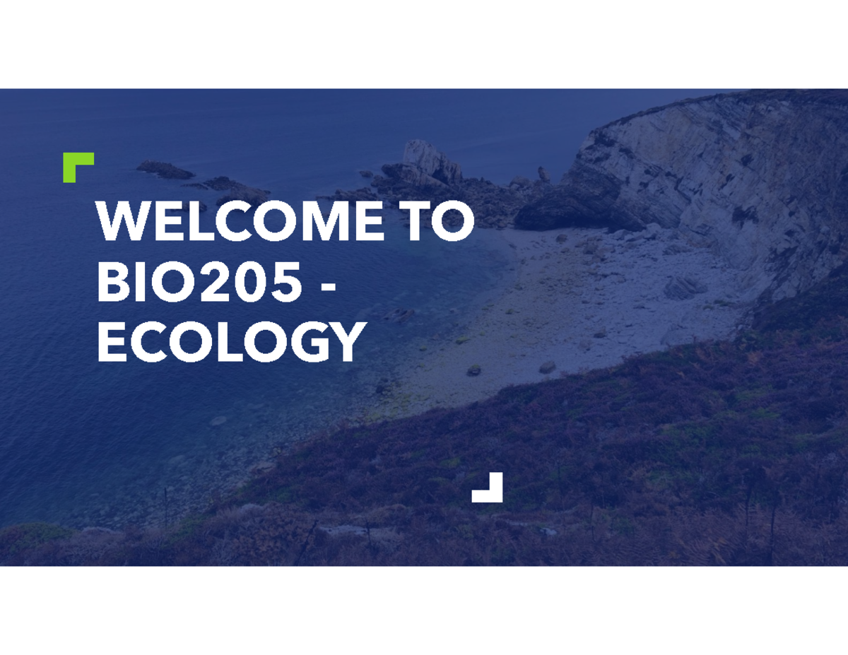 BIO205 Final Exam: Ecology in a Changing World Overview - Studocu