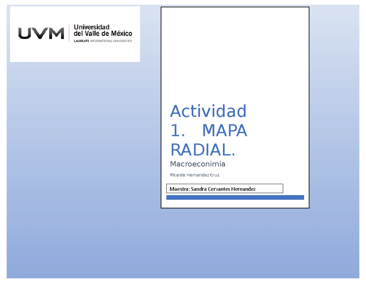 Actividad 1 Diagrama Radial Macroeconomía - UVM Por siempre responsable de lo que se ha ...
