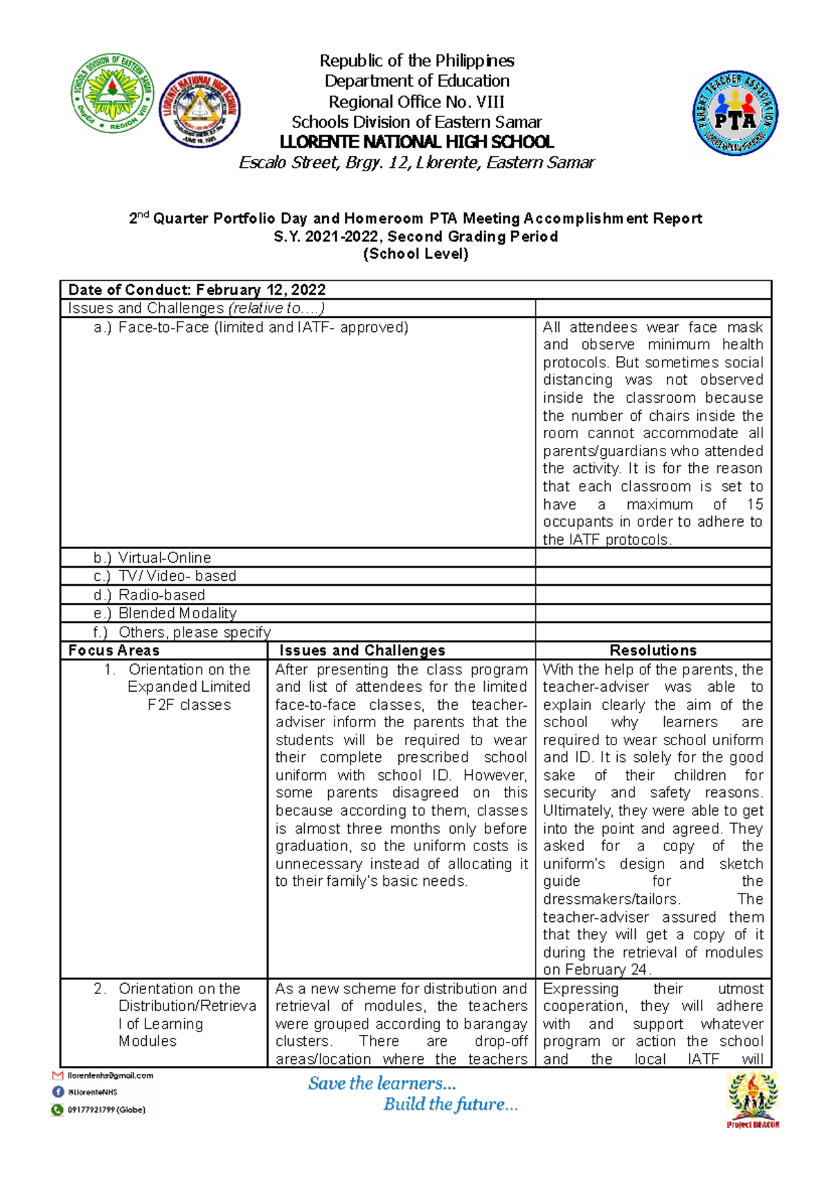 12 - HUMSS A 2nd Quarter Portfolio Day Activity Completion Report - Studocu