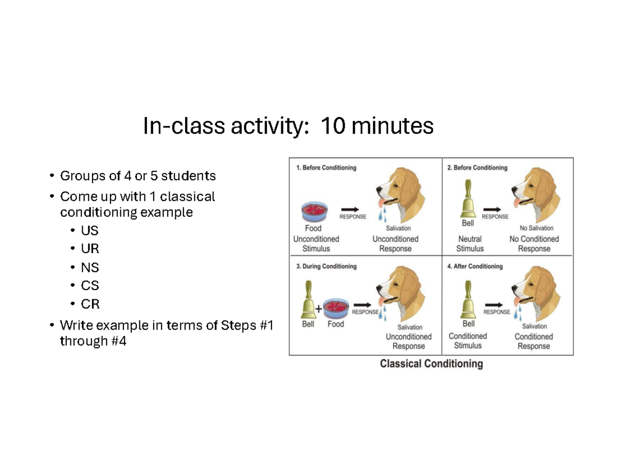 Classical and Operant Conditioning Overview for PSY101 - Studocu