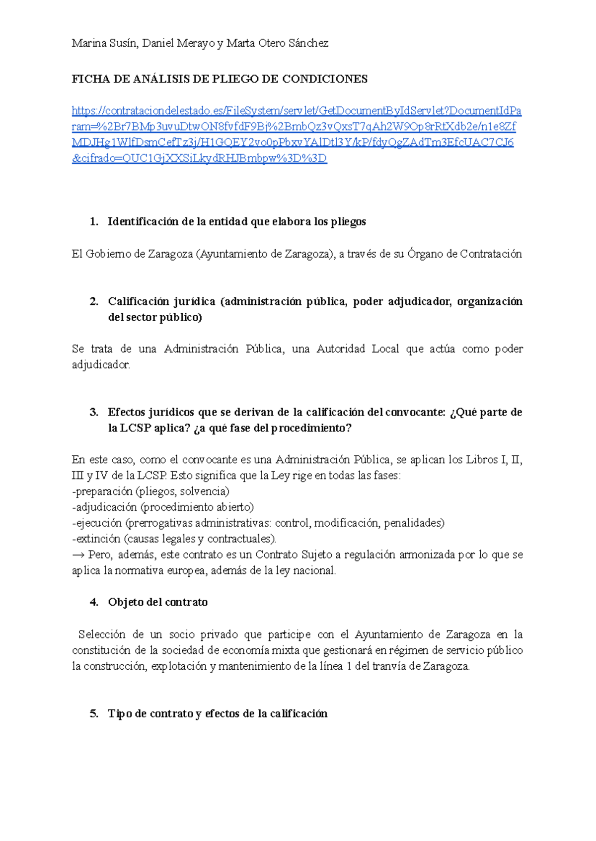 Análisis del Pliego de Condiciones - Práctica 1 - Admin 4 - Studocu