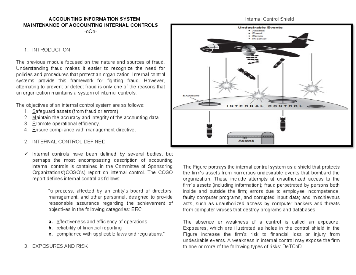 ACCOUNTING 101: Internal Control Systems & Fraud Prevention - Studocu