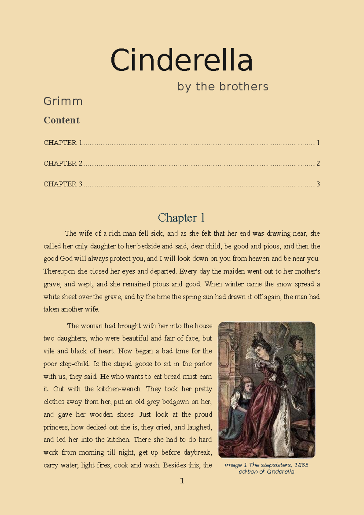 Cinderella: A Study of the Brothers Grimm's Classic Tale - Studocu