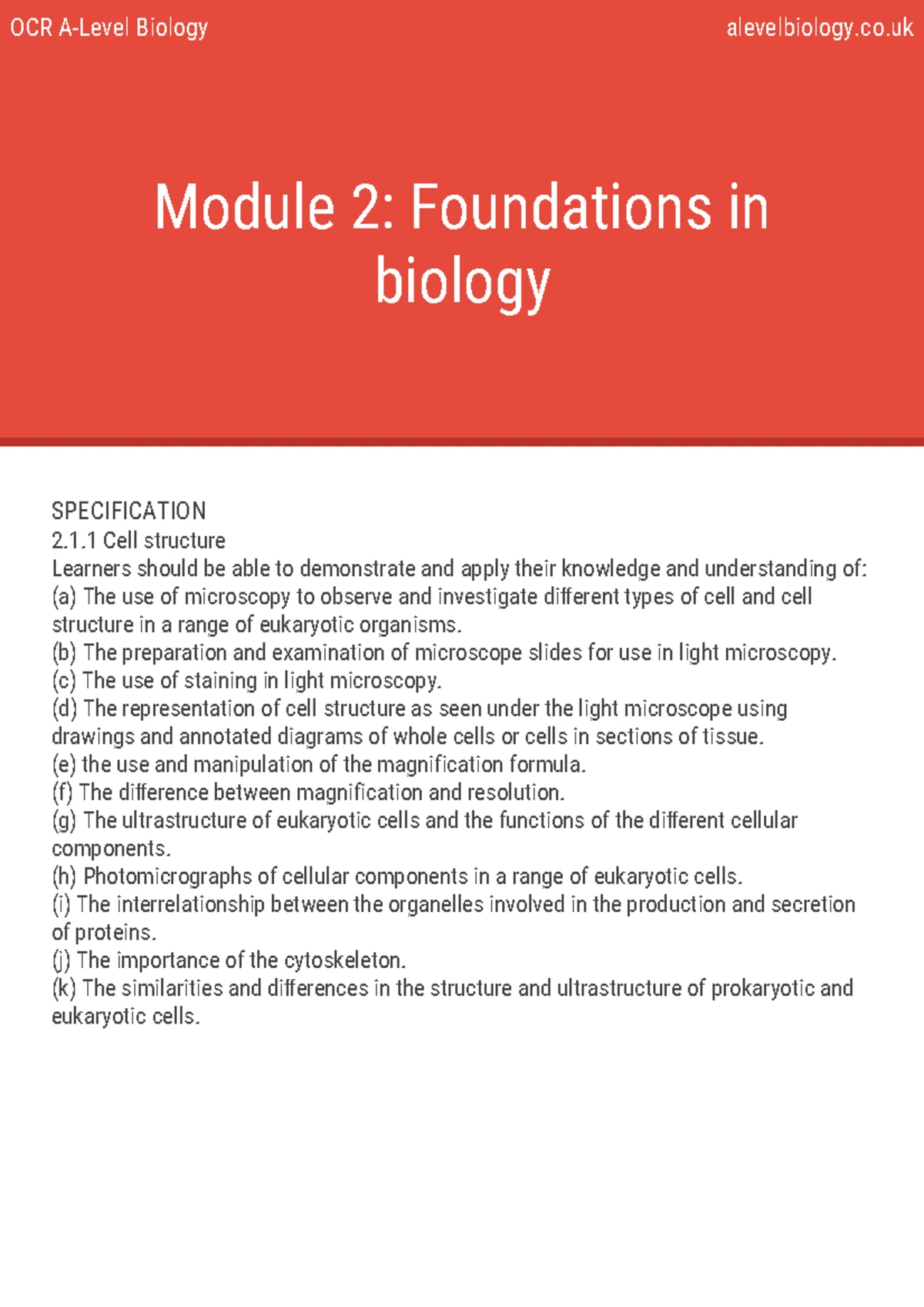 Methods of Studying Cells: Microscopy Techniques & Considerations - Studocu